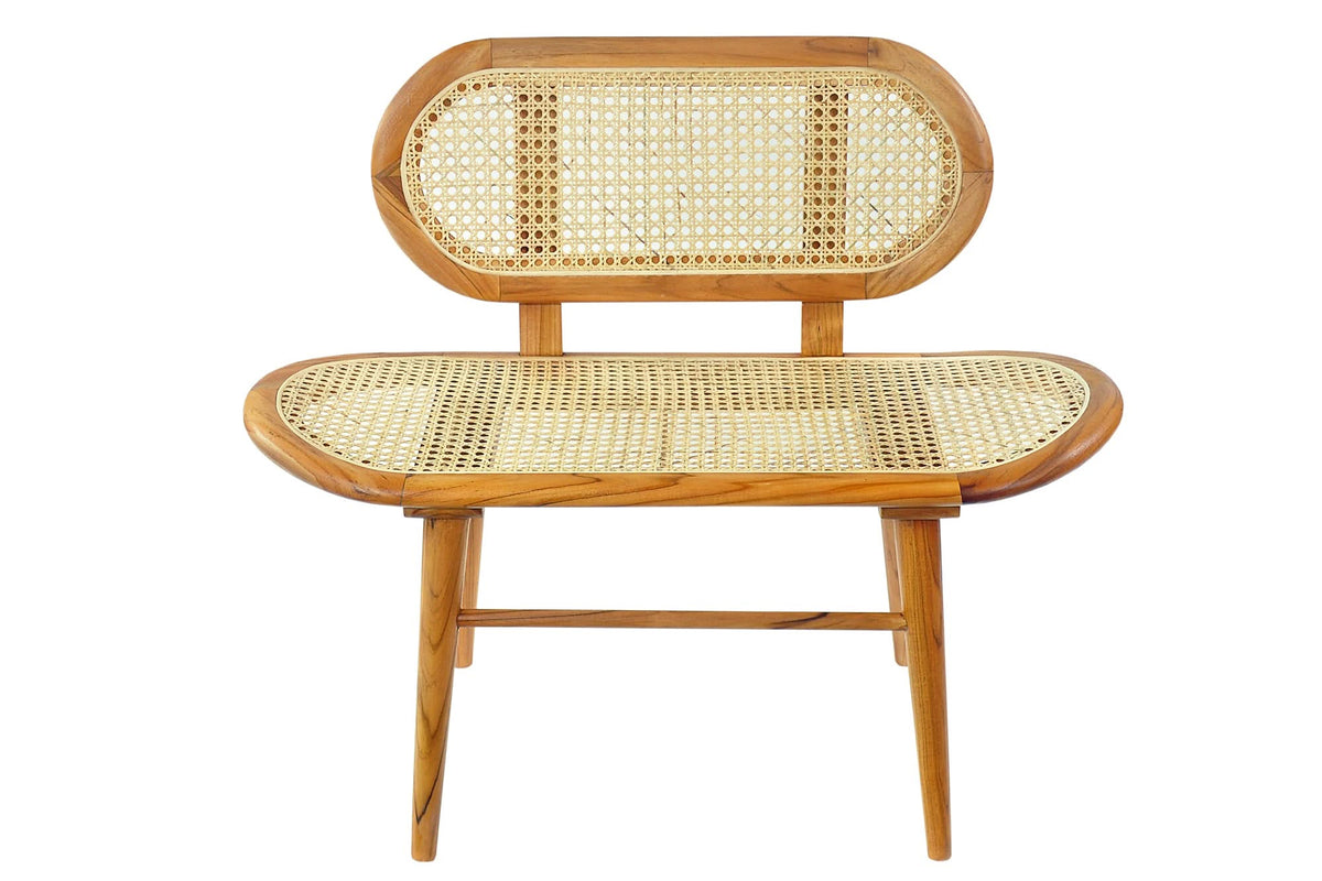 Bank klein Rattan | Bank klein aus Rattan, Rahmen Teak, Sitzhöhe 46 cm ...